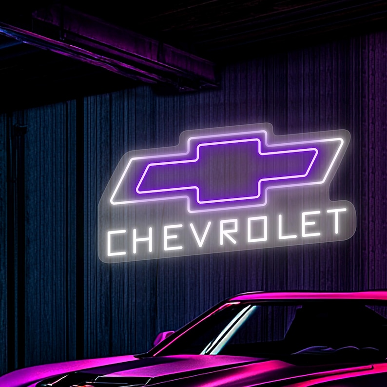 Chevrolet Neon Sign, Chevrolet Led Sign, Chevrolet Logo Sign, Car Logo ...