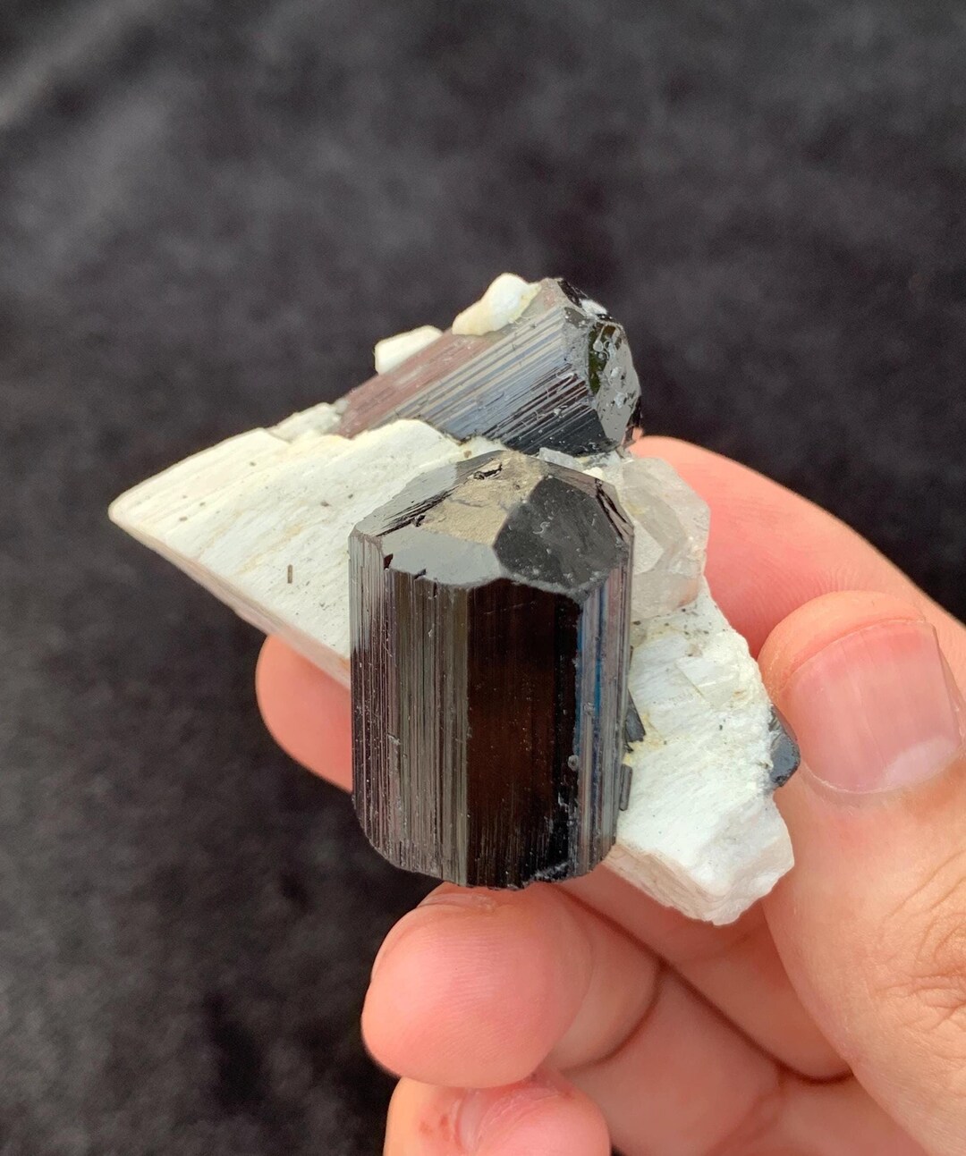 57 Gm Black Tourmaline Specimen, Raw Schorl Tourmaline, Diamond Cut ...
