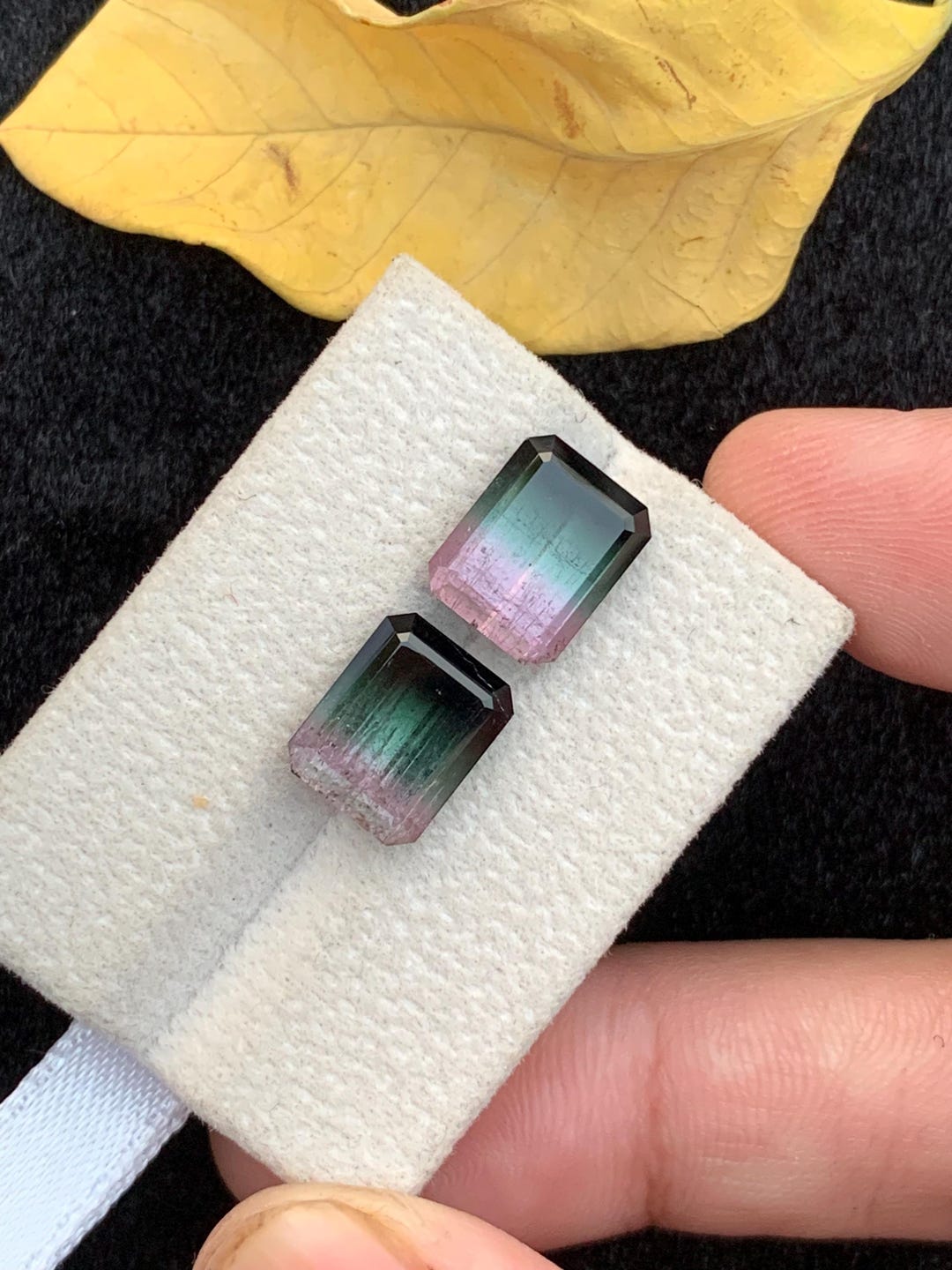 Tri-color Afghani Tourmaline Pair | Emerald Cut Gemstones, 11.80 Ct - Etsy
