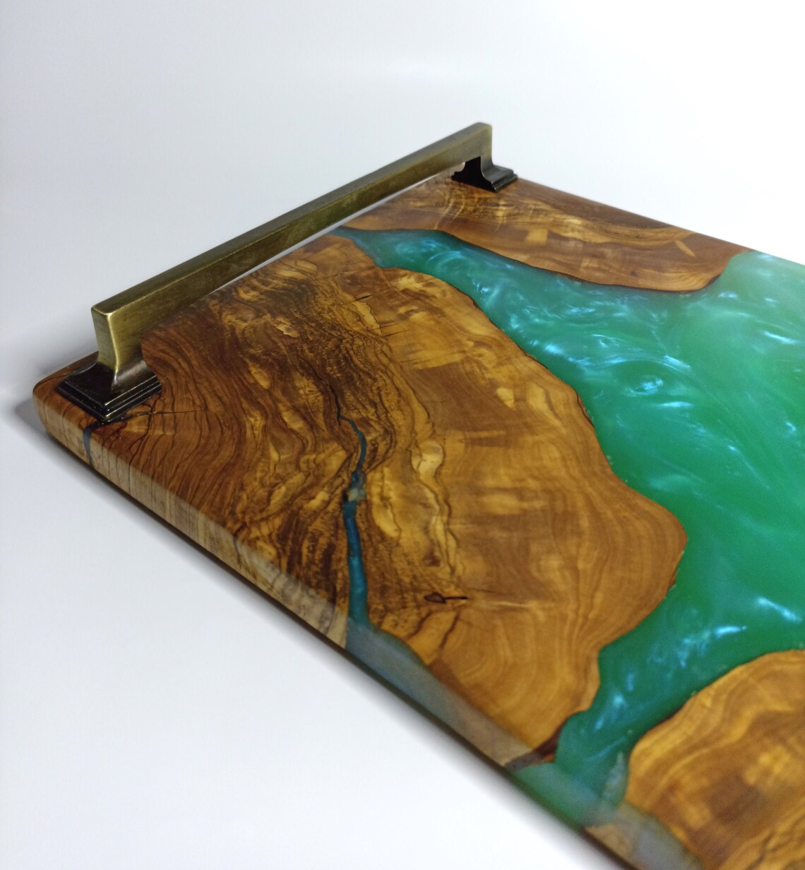 Epoxy Serving Tray / XL Charcuterie Board / Green Epoxy Resin - Etsy