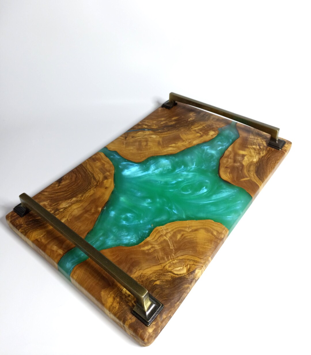 Epoxy Serving Tray / XL Charcuterie Board / Green Epoxy Resin - Etsy