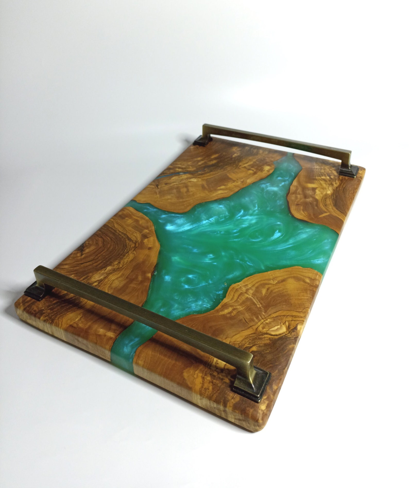 Epoxy Serving Tray / XL Charcuterie Board / Green Epoxy Resin - Etsy