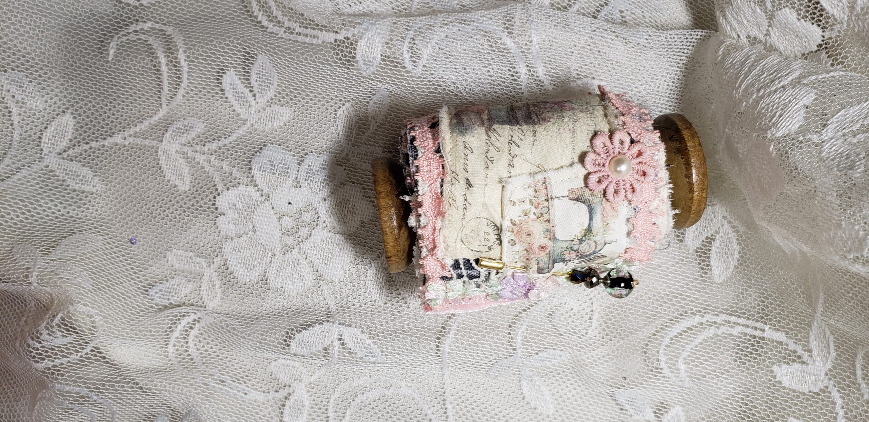 Snippet Roll in Pink Snippet Roll on Wood Spool Sewing - Etsy