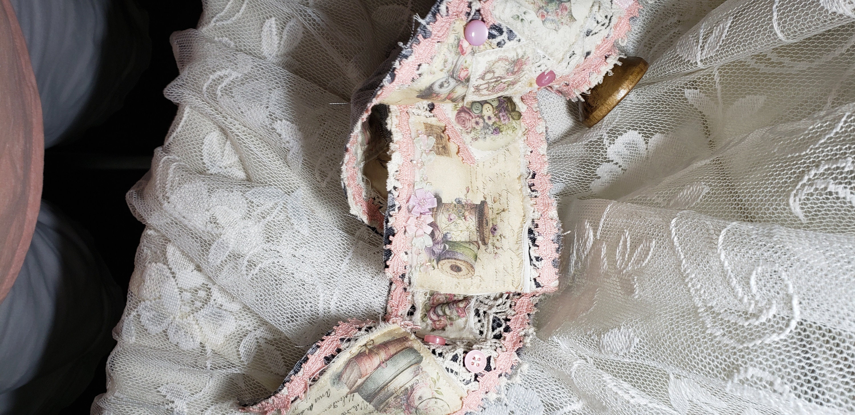 Snippet Roll in Pink Snippet Roll on Wood Spool Sewing - Etsy