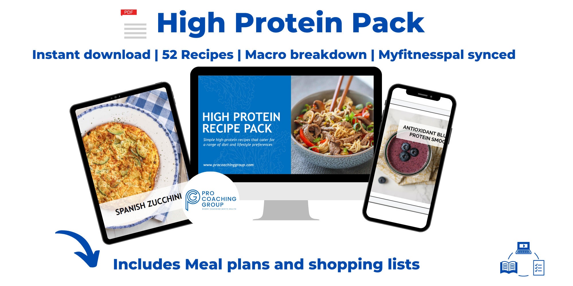 High Protein Pack, Protein Meal Plan, Protein Shopping Lists, Meal ...