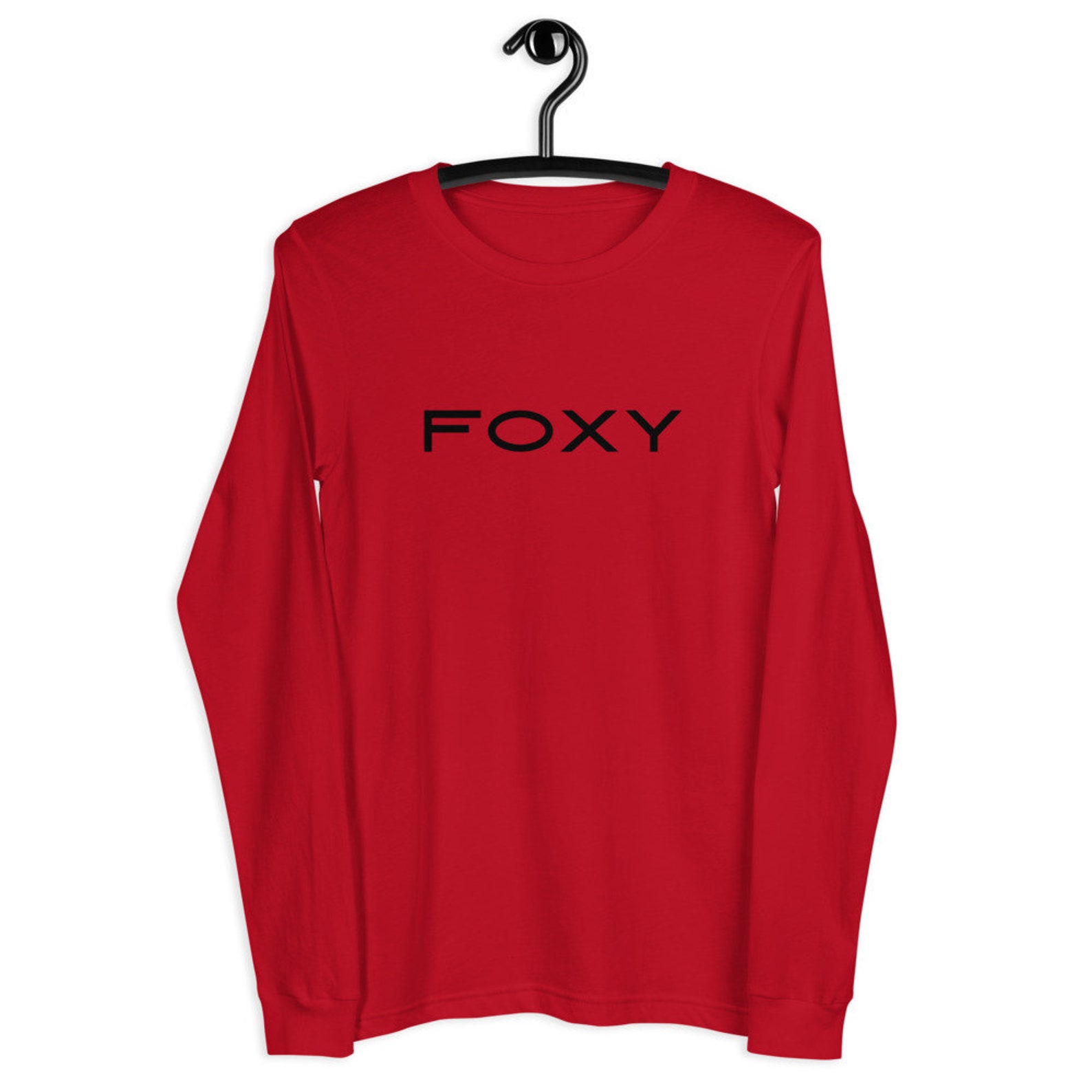 Unisex FOXY Long Sleeve Tee Solid Colors Fun Casual Shirt | Etsy