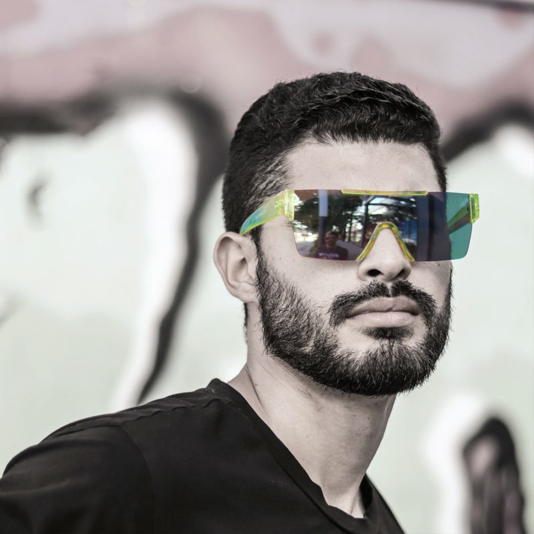 Neon Green Tron Viper Sunglasses Futuristic Eyewear Rave - Etsy