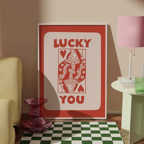 Lucky You Digital Download Wall Print Retro Print Funny - Etsy Lucky You Digital Download Wall Print Retro Print Funny - Etsy