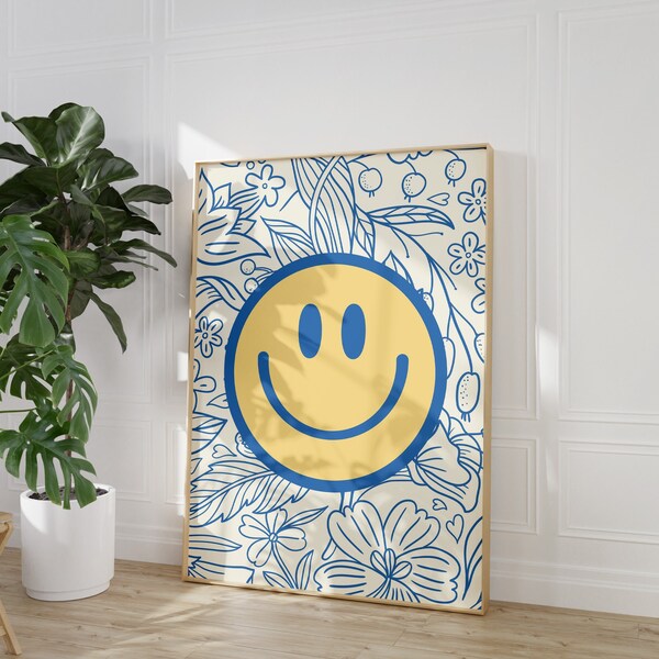 Smiley Face Wall Art Printable - Etsy