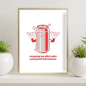 Diet Coke Art Print, Trendy Coke Art, Fun Coca Cola Art, Gift for Coke ...