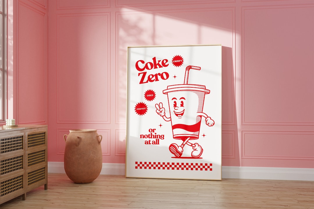 Coke Zero Digital Download-wall Print-retro-best Coke Zero Art-large ...