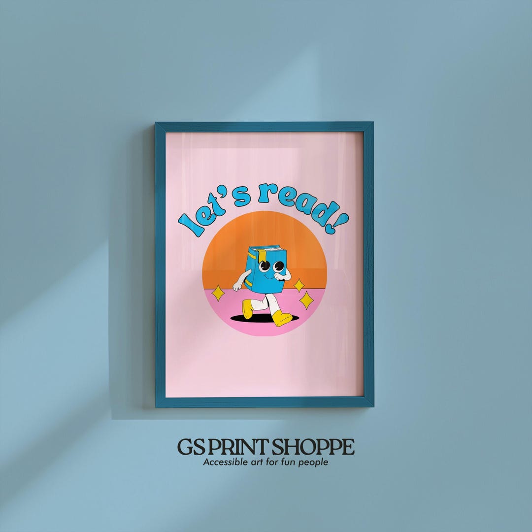 Let's Read Poster, Reading Decor, Digital Prints, Inspirational Art ...