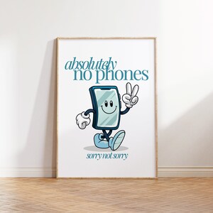 Classroom Art, No Phones Poster, Downloadable Print, Cartoon Art ...