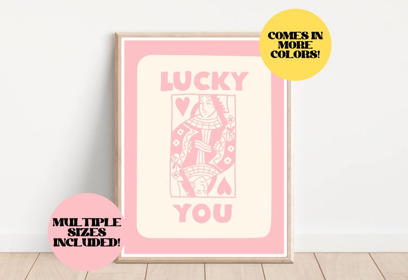 Lucky You Digital Download Wall Print Retro Print Funny - Etsy