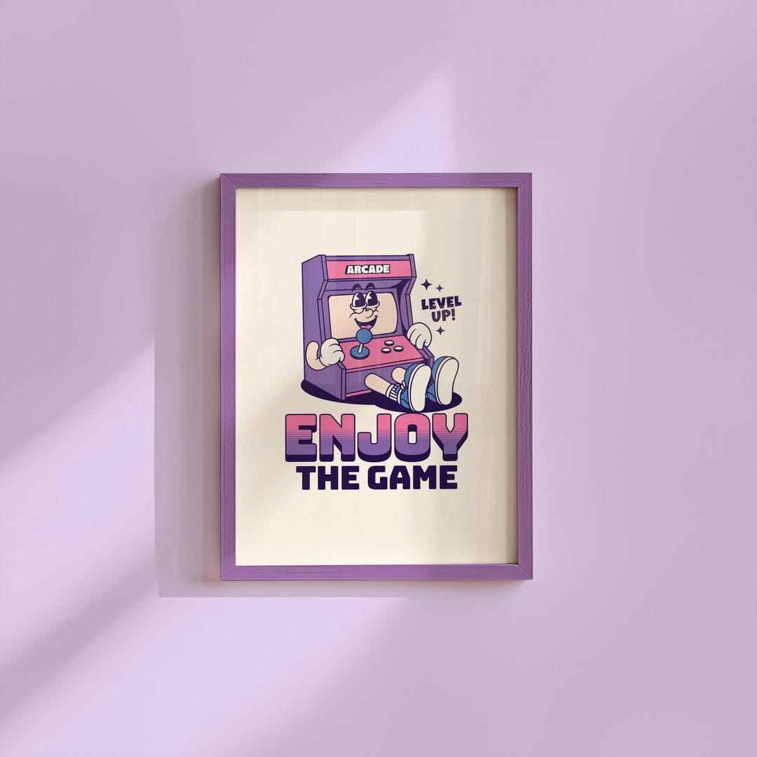 Video Game Print, Kids Poster, Retro Cartoon Art, Games Poster, Kids ...