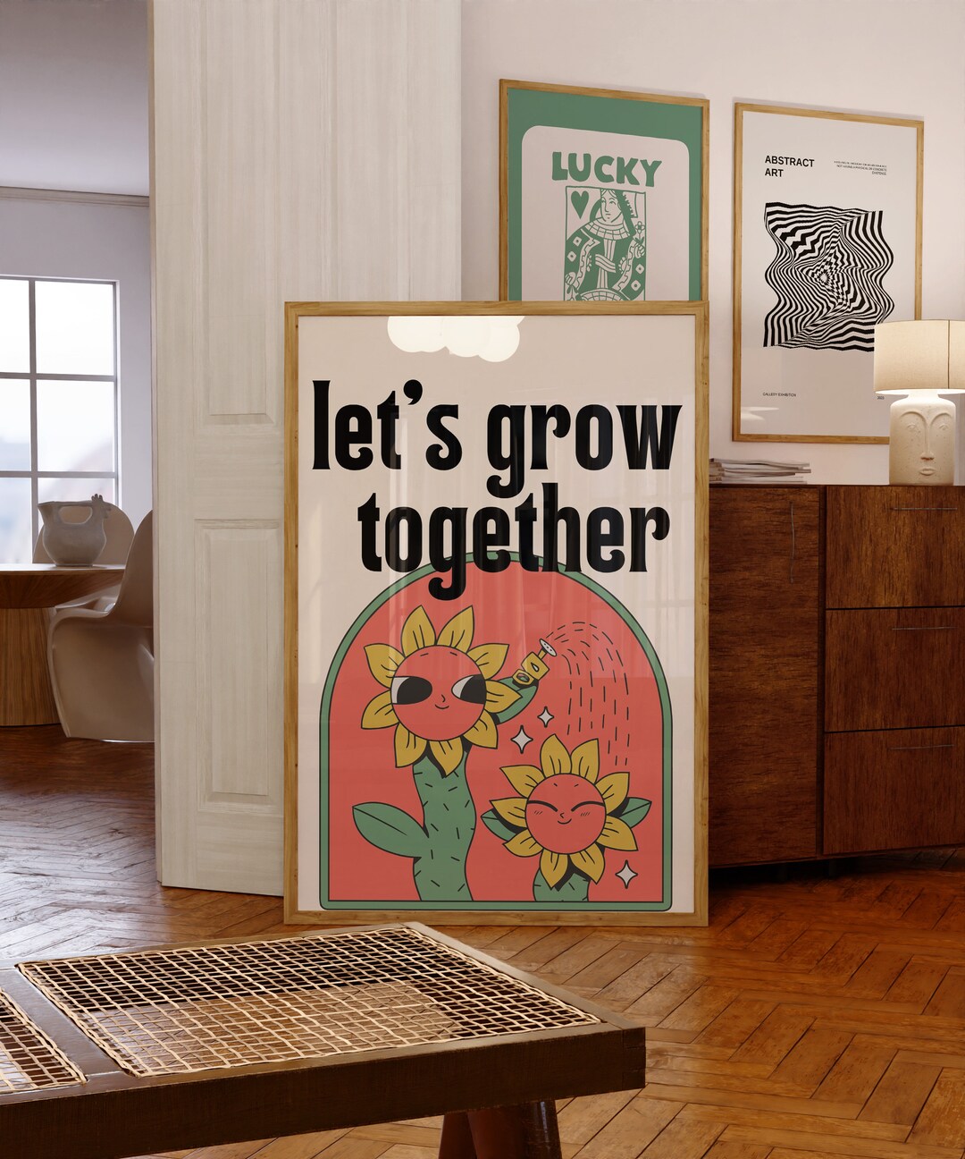 Let's Grow Together-digital Download-retro Friendship Print-inspiration ...