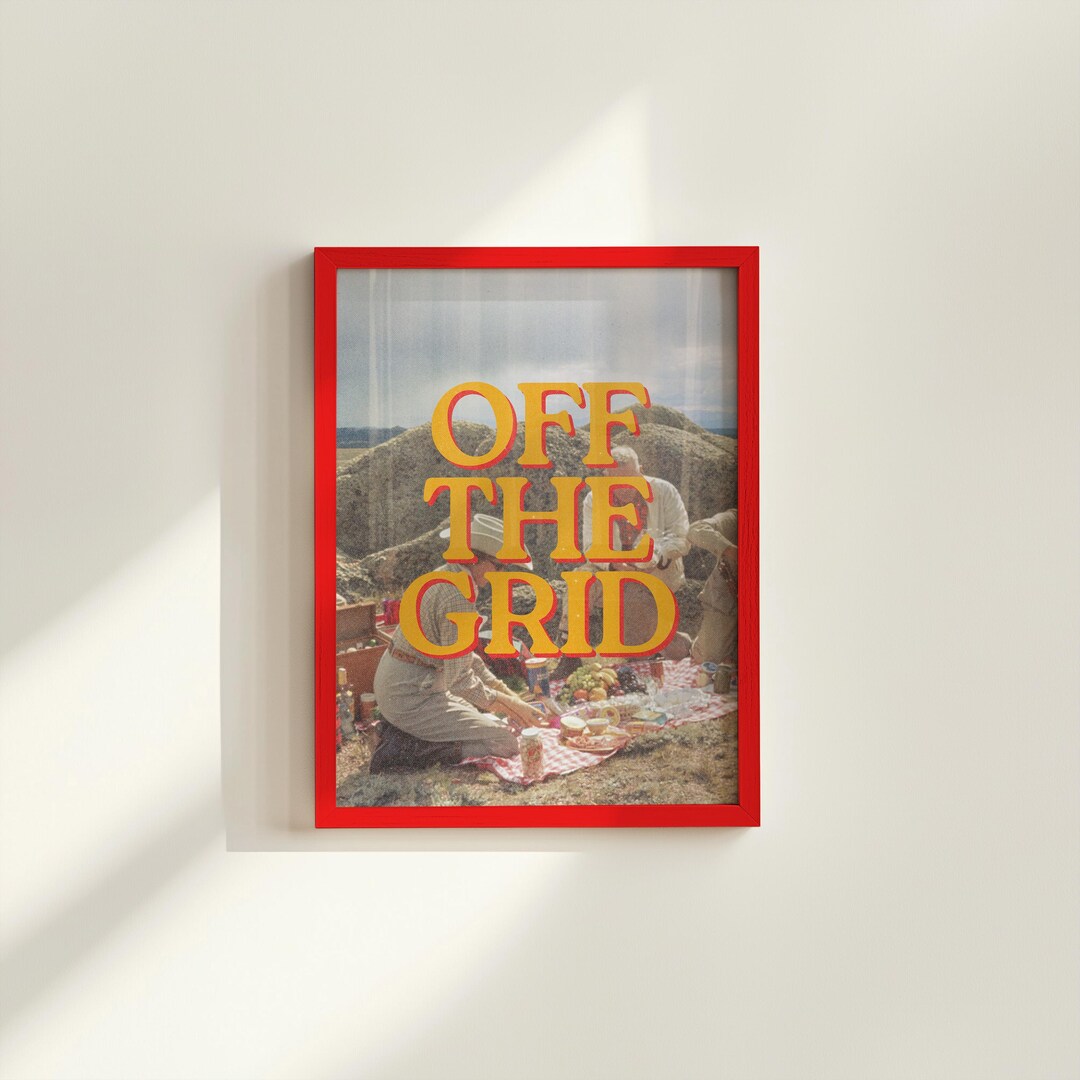 Vintage Print, Digital Art Prints, off the Grid Wall Art, Retro ...