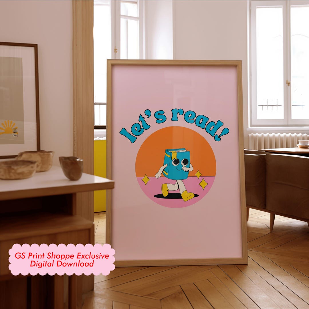 Let's Read Poster, Reading Decor, Digital Prints, Inspirational Art ...