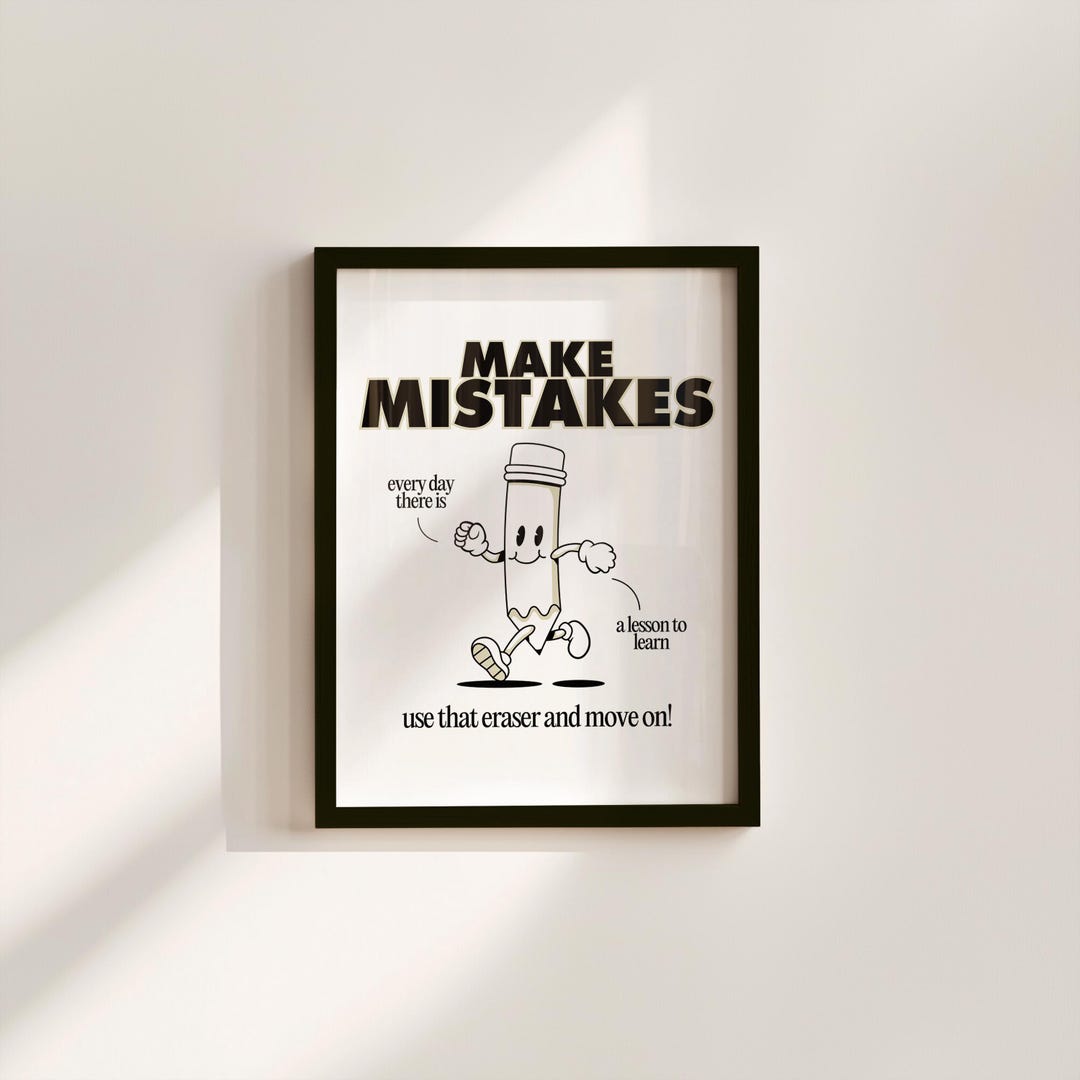 Make Mistakes Art Print: Cute Classroom Wall Decor for Kids - Etsy