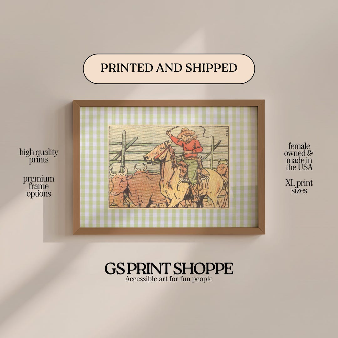 Cowboy Comic Art Print Fun Western Decor for Home Office - Etsy