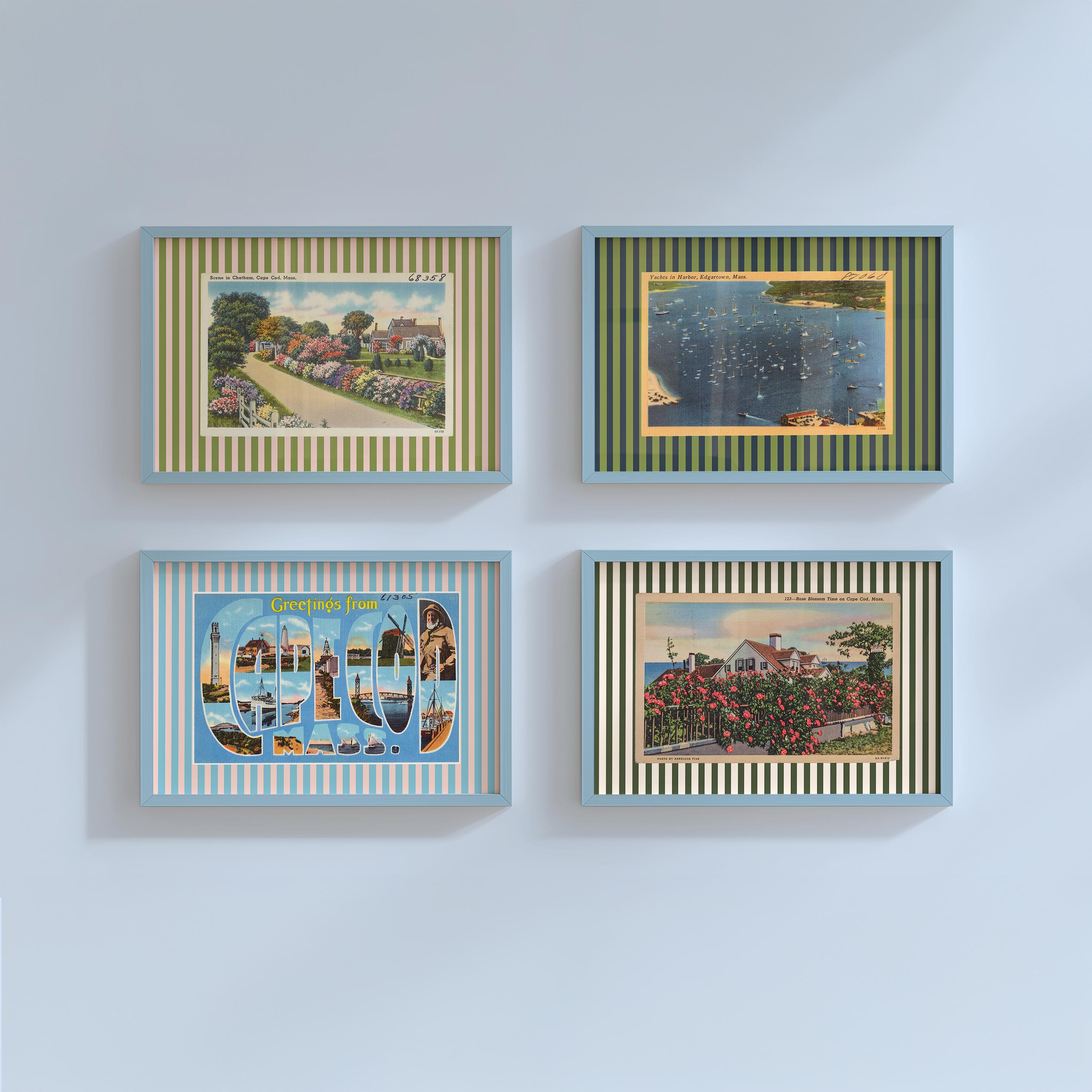 Cape Cod Vintage Art Print Set Coastal Beach House Decor Digital ...