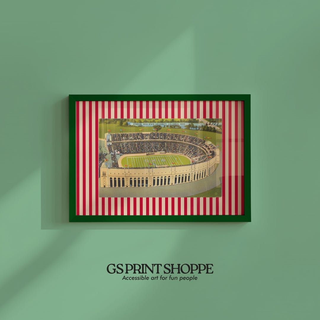 Retro Ohio State Stadium Print: Vintage Football Art (digital Download ...