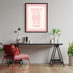Lucky You Digital Download Wall Print Retro Print Funny Art Playing ...