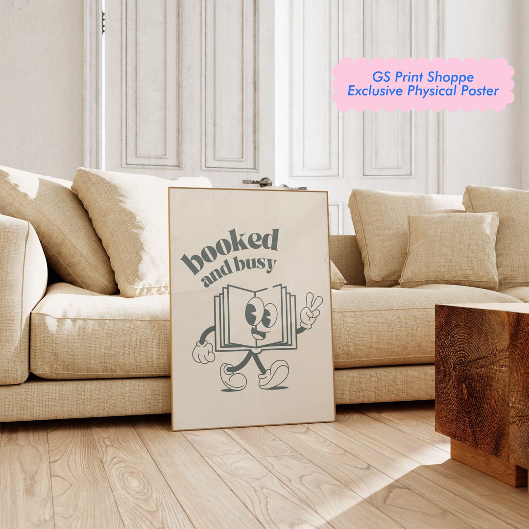 Classroom Art Decor-book Wall Art-retro-poster Print-booked and Busy ...