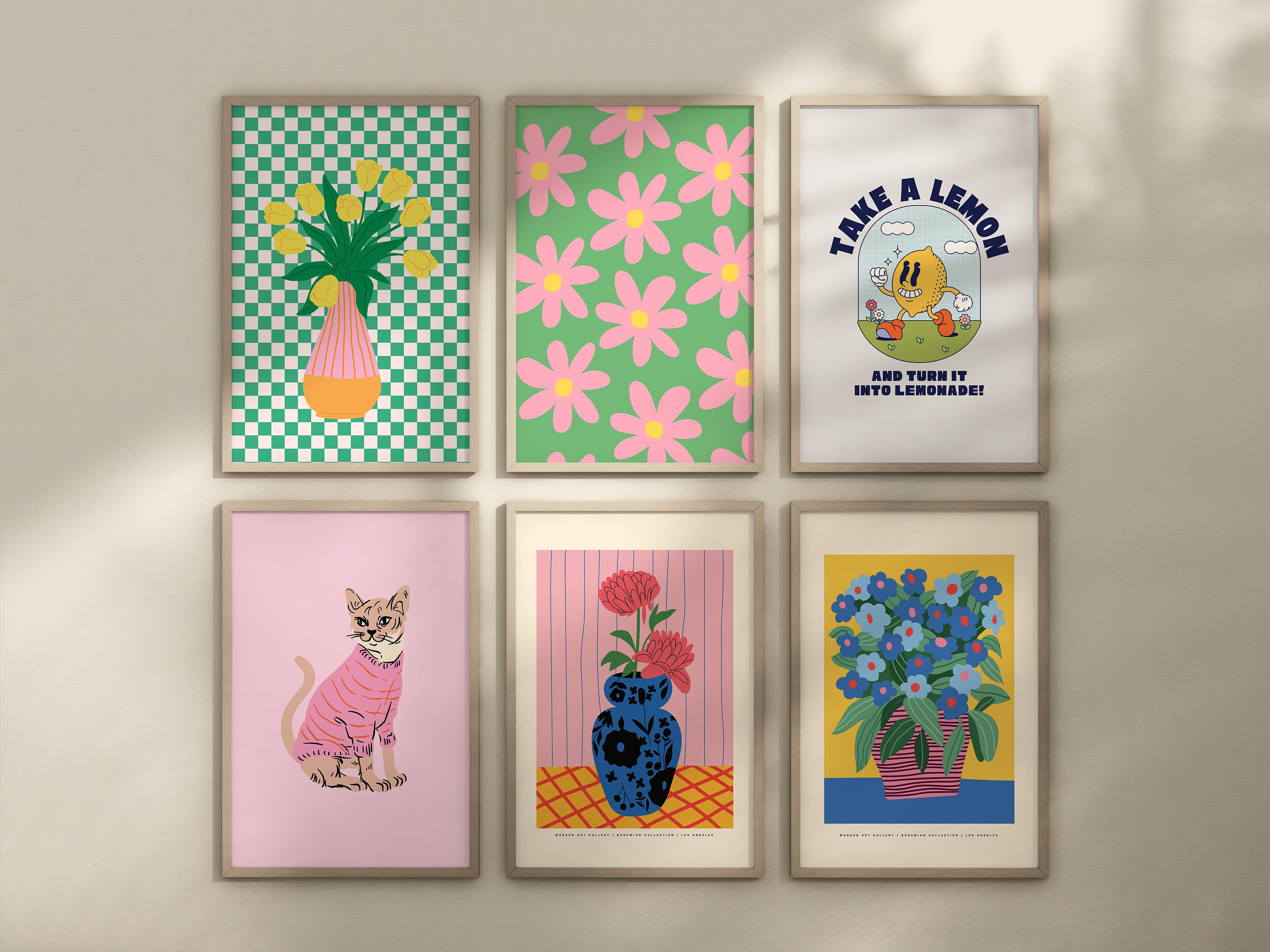 Funky Art Print Set - 15 Unique Digital Gallery Wall Prints for Home ...