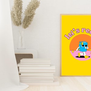 Let's Read Poster, Reading Decor, Digital Prints, Inspirational Art ...