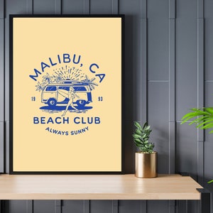 Malibu Art Prints, Malibu Beach Photo, Preppy Surfer Print, Beach House Art, Digital Art Prints ...
