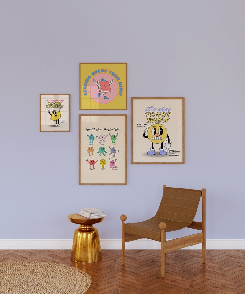 Kids Classroom Posters Set of 4 Playroom Prints Digital Downloads for ...