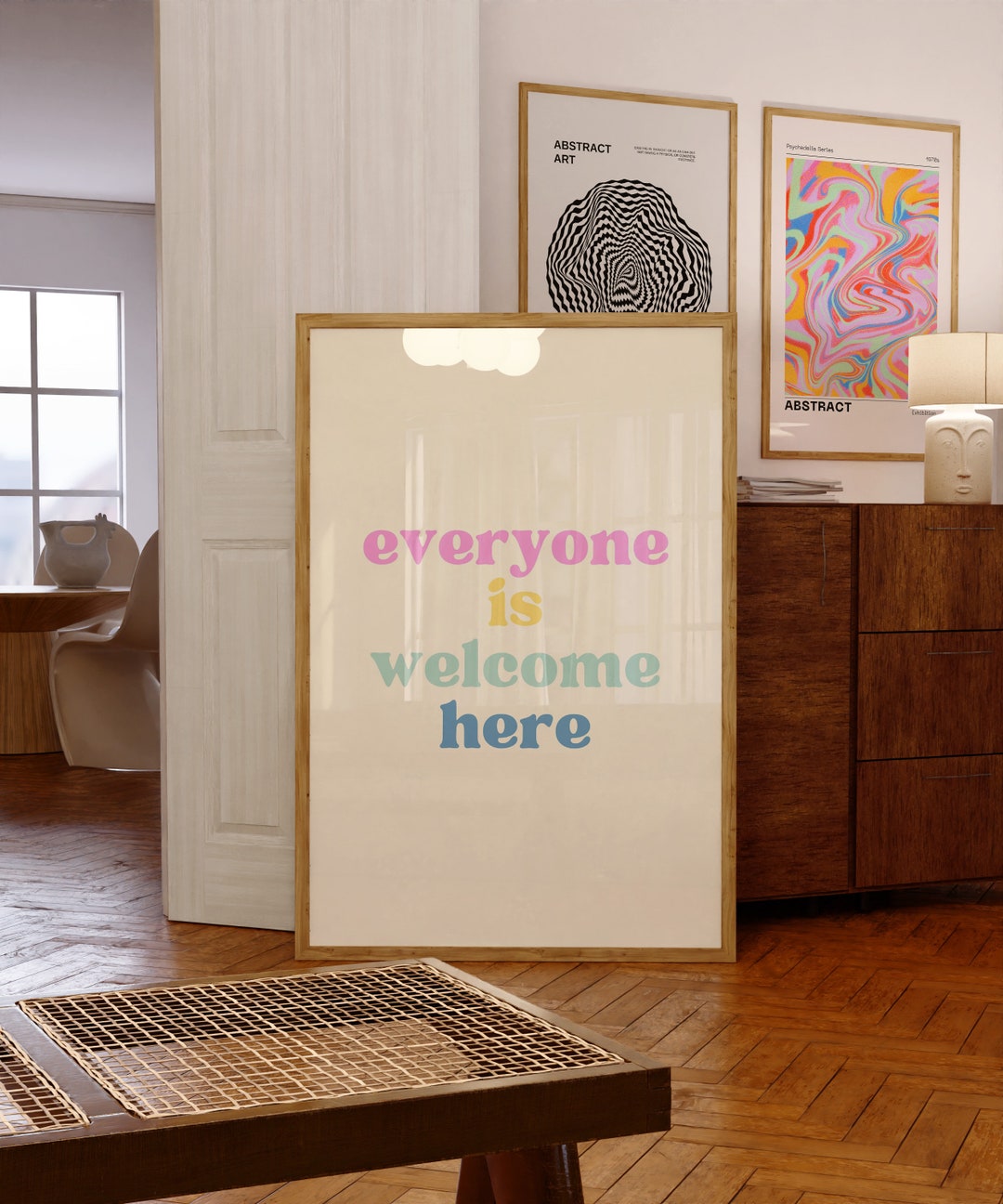 Everyone is Welcome-digital Download-wall Print-retro-downloadable ...