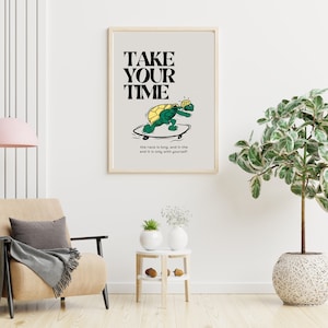 Take Your Time Art-digital Prints-retro Art Decor-cute Cartoon Art ...