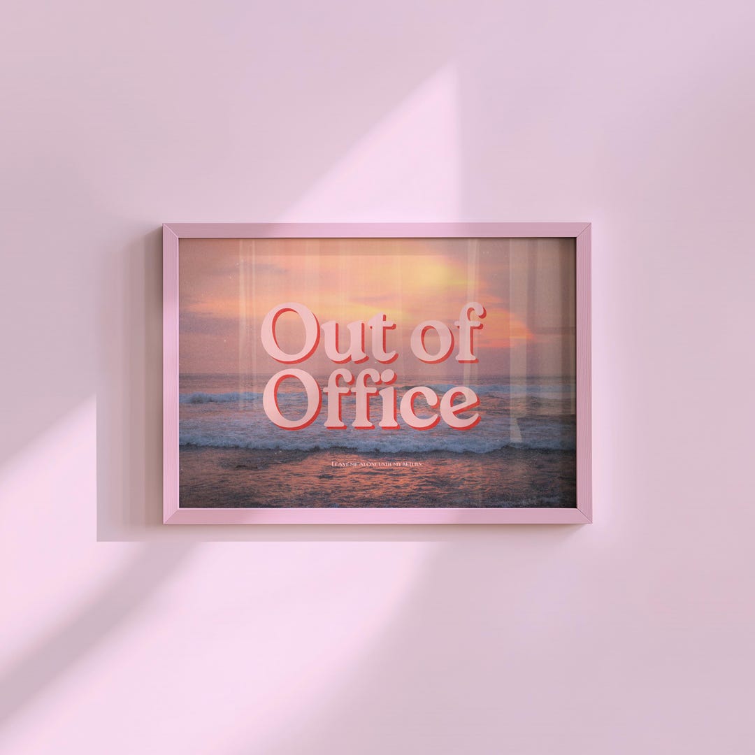 Out of Office Retro Seascape Print Trendy Digital Download Wall Art - Etsy
