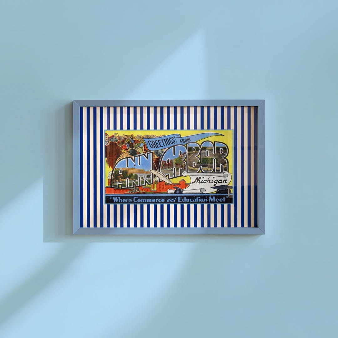 Ann Arbor Poster: Retro Michigan Sports Art (digital File) - Etsy