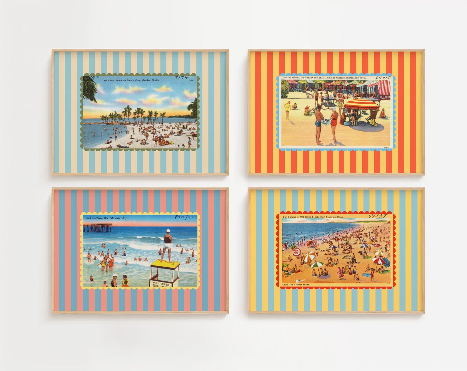 Vintage Beach Photo Art Prints - Set of 4 (digital Download) - Etsy