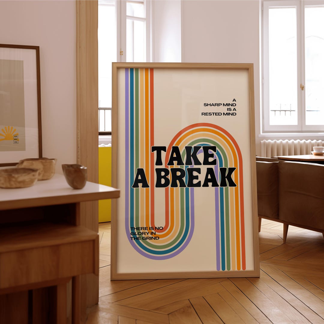 Take a Break-digital Download-wall Print-retro-downloadable Print ...