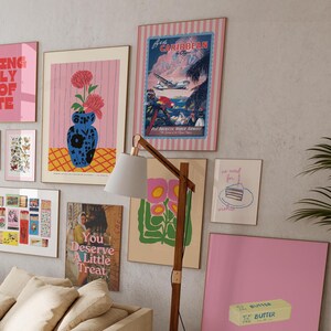 Set of 17 Prints, Trendy Pink Art, Digital Art Print Set, GS Print ...