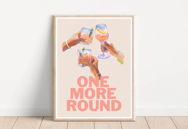 One More Round-digital Download-martini Art-retro Print-cheers - Etsy ...