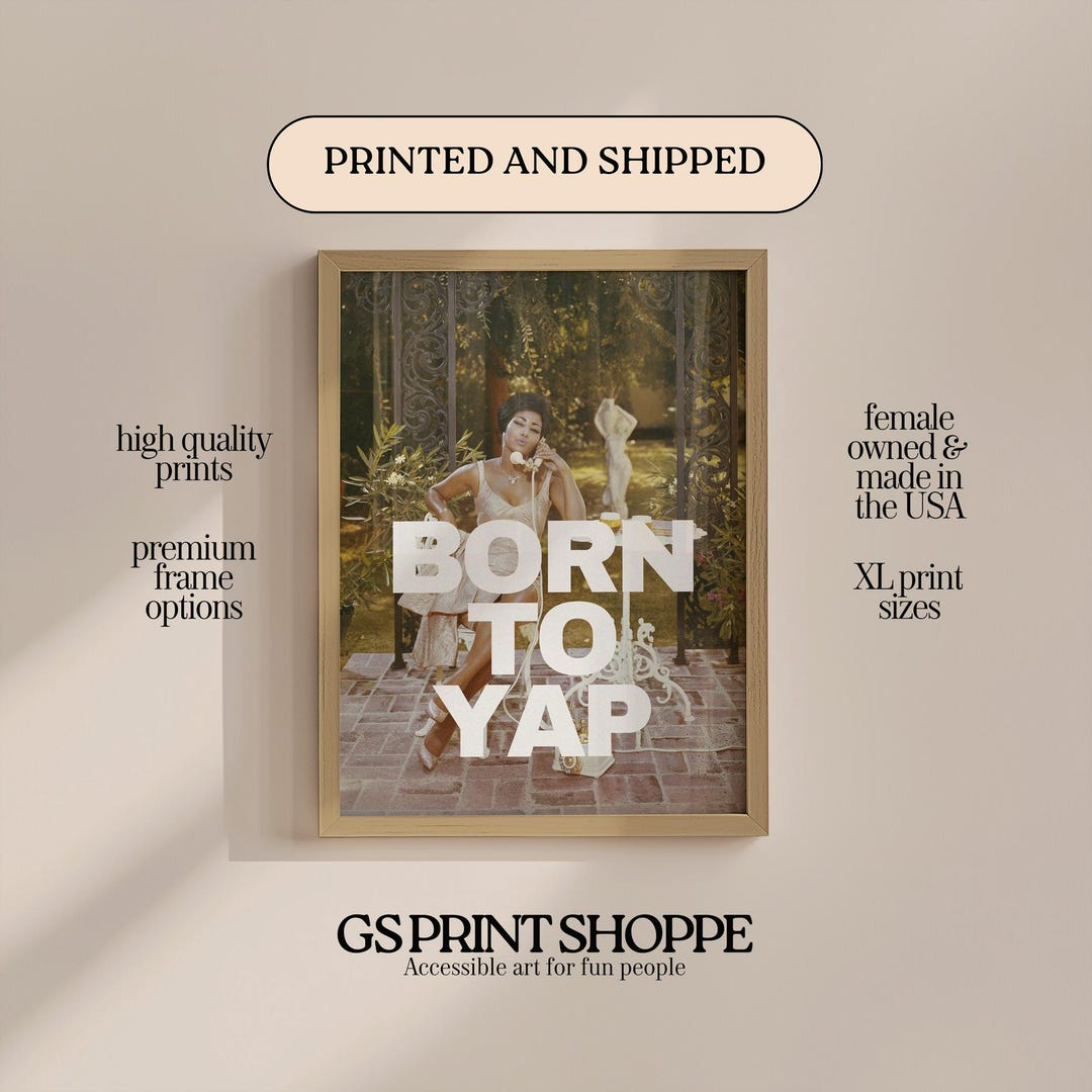 Born to Yap Art Print, Green Vertical Design (matte or Framed) - Etsy