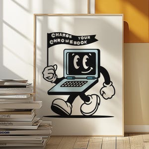 Classroom Wall Decor - Retro 70s Art Print, Digital Download Cartoon ...