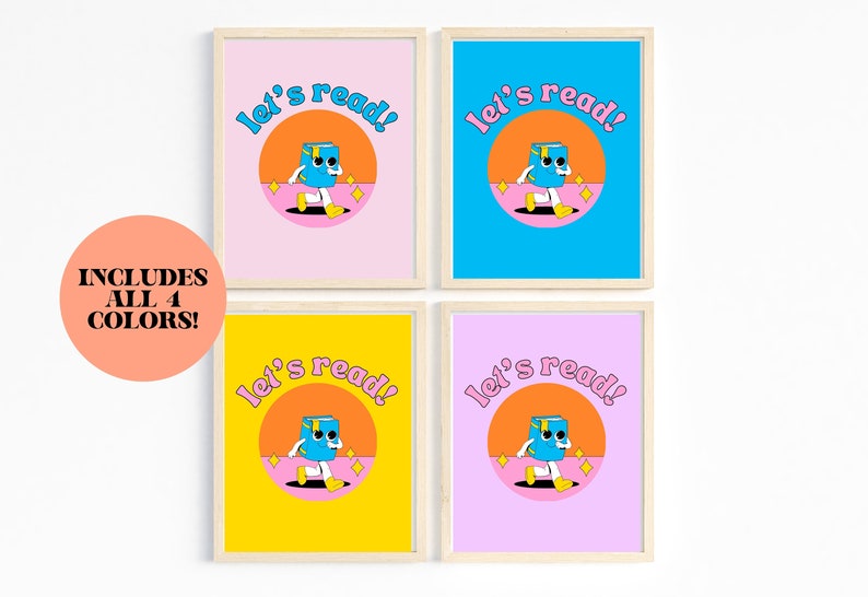 Let's Read Poster Reading Decor Digital Prints - Etsy