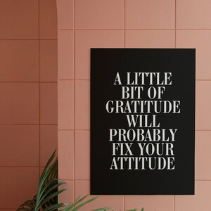Quote Wall Posters, Gratitude Wall Art, Empowerment Art, Retro Decor ...