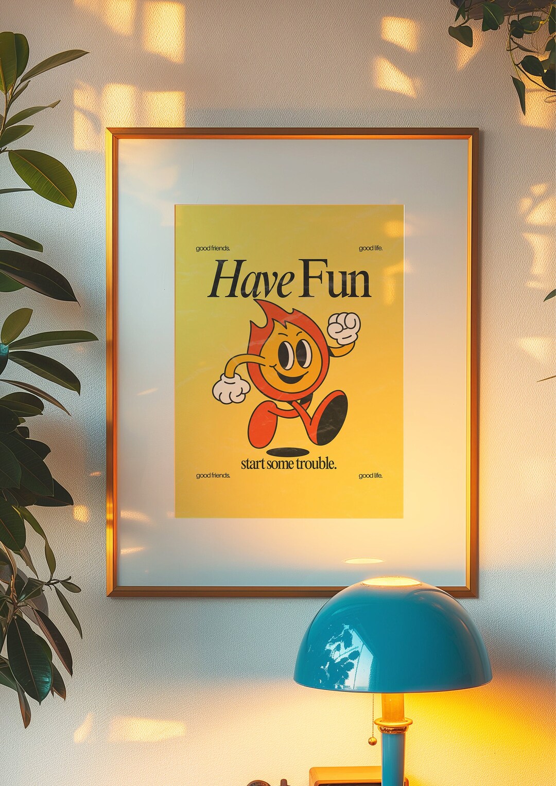 Have Fun Art, Classroom Art, Cute Retro Print, Flame Cartoon, Retro ...