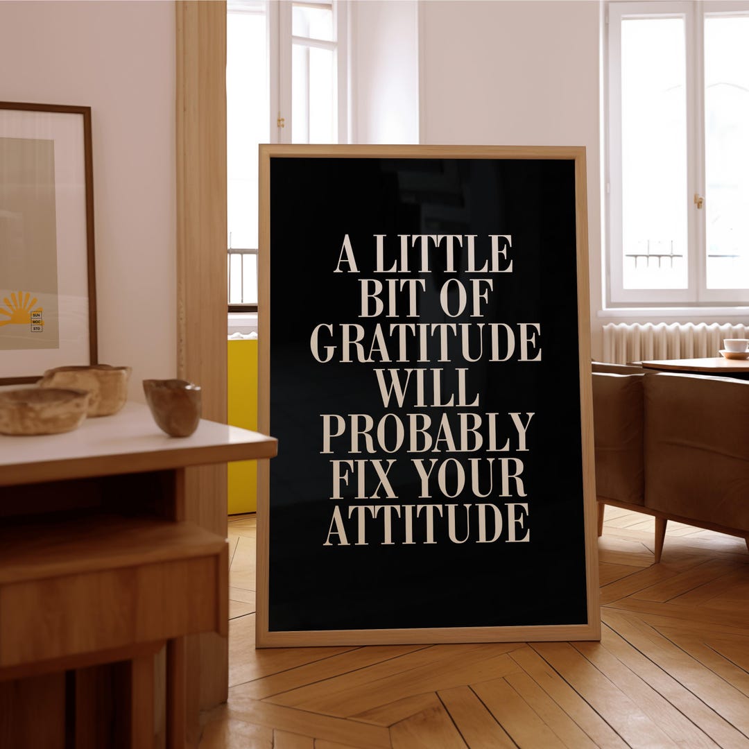 Quote Wall Posters, Gratitude Wall Art, Empowerment Art, Retro Decor ...