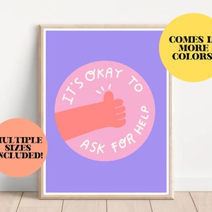 Ask for Help-classroom Art Decor-digital Prints-wall Art Print ...