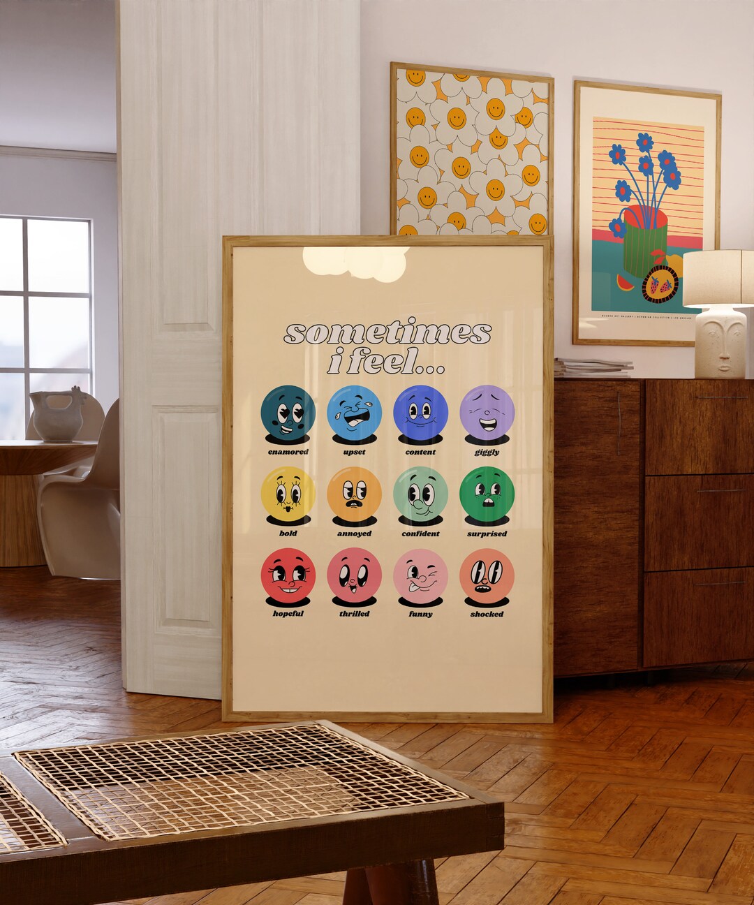 Emotions Wall Art, Retro Quote, Digital Prints, Wall Art, Digital ...