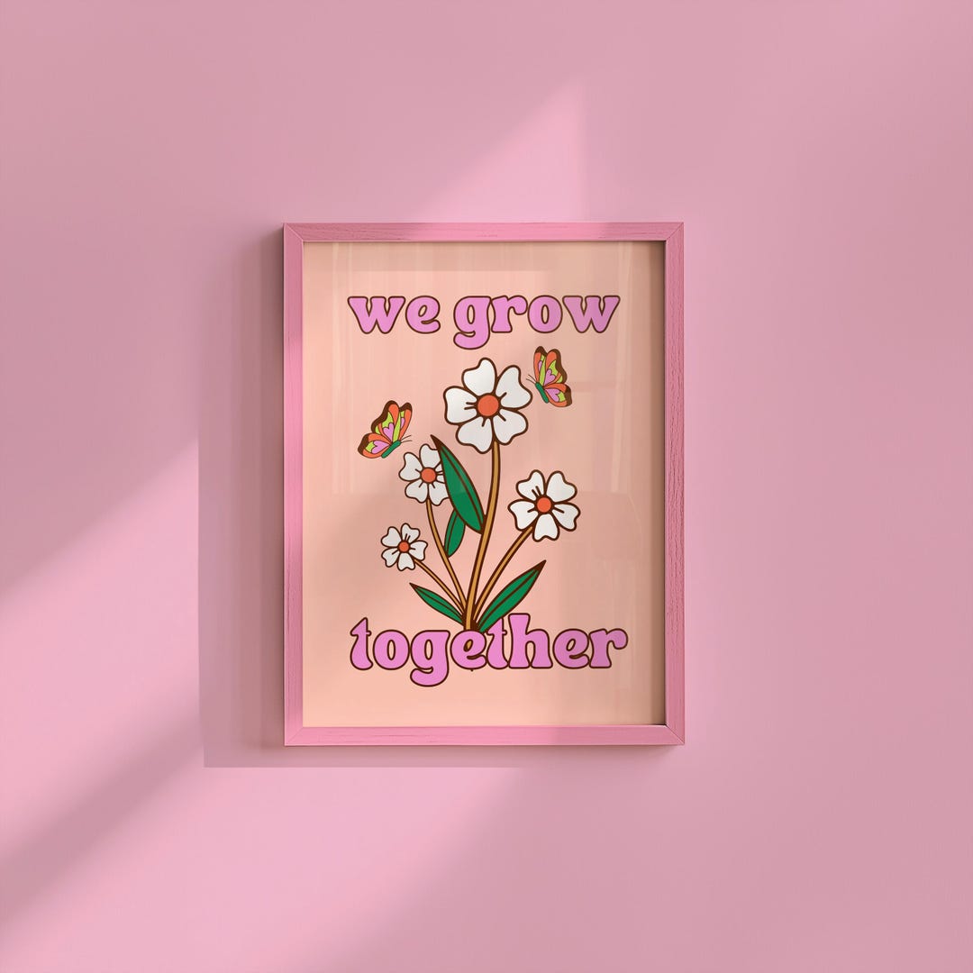 Floral Classroom Poster: Pink Preppy Wall Art (digital Download ...
