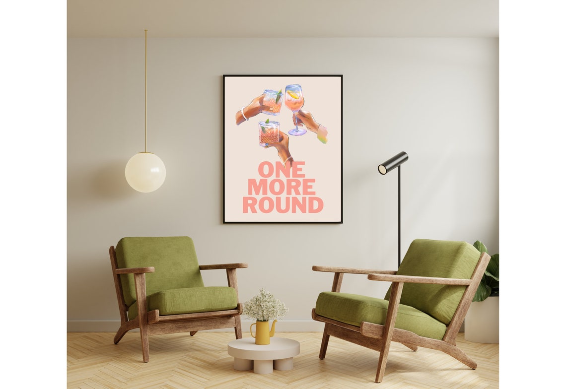 One More Round-digital Download-martini Art-retro Print-cheers - Etsy ...